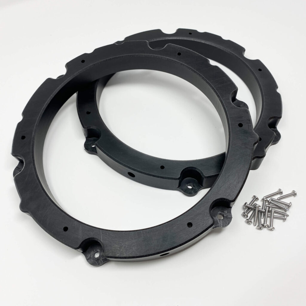 Porsche Front Door Speaker Adapters (10" Woofer) | Rennspec
